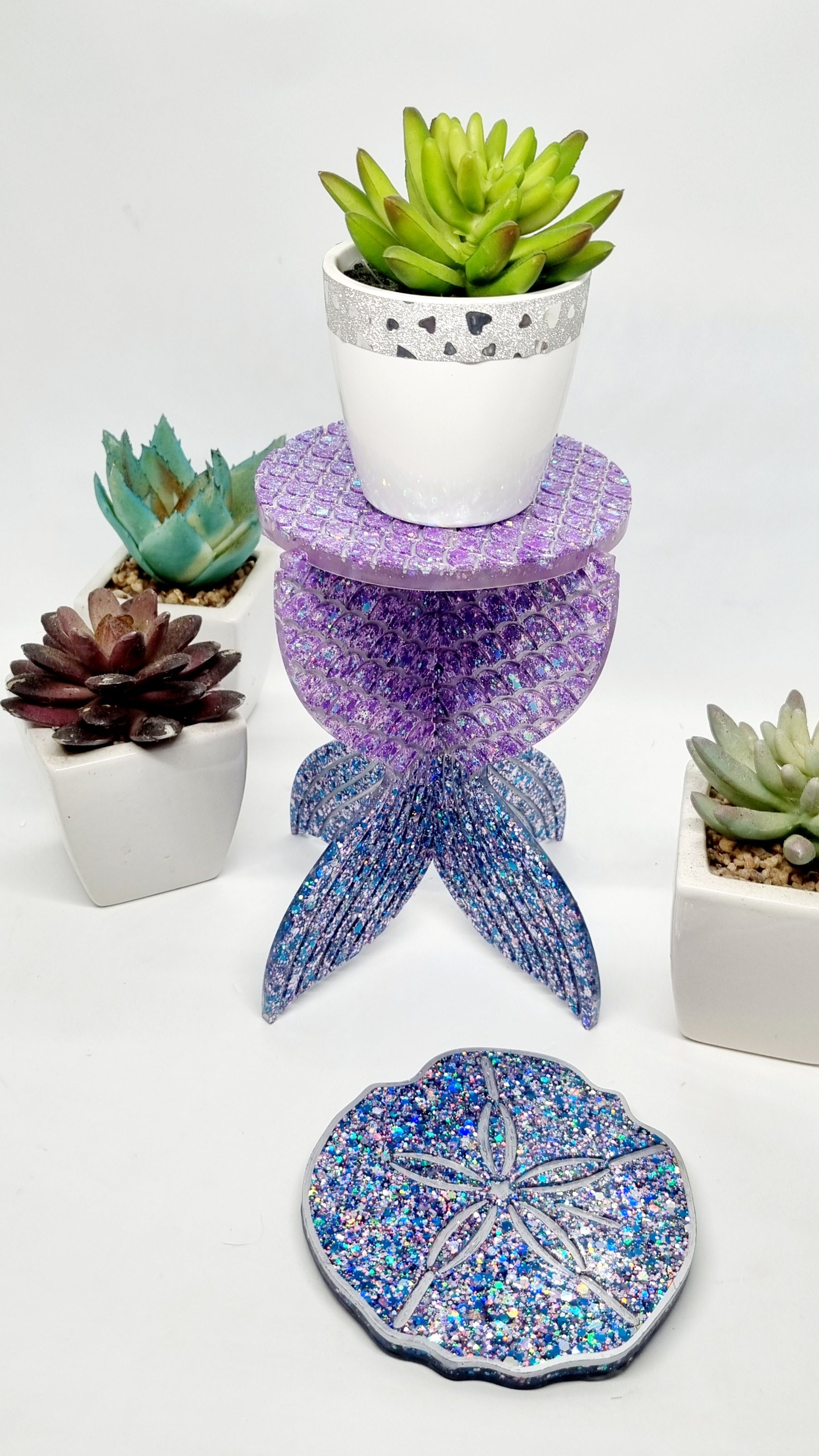 Handcrafted Super Sparkle Mermaid Tail Pot Plant Stand – Girl in the Garage