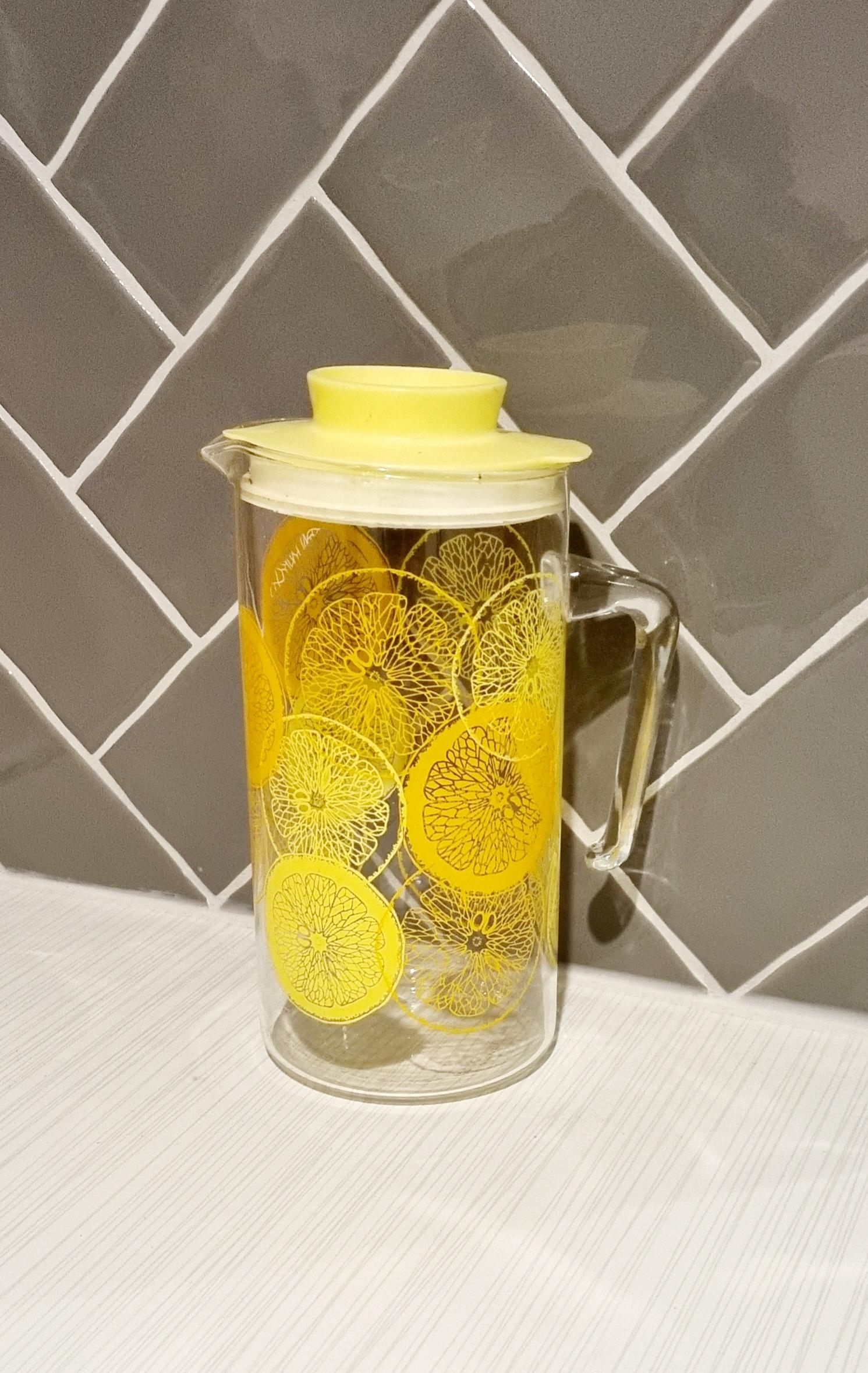 Vintage Pyrex Lemon & Orange Jug with Lid – Girl in the Garage and Ikuy Art
